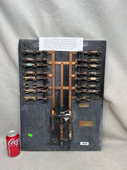 New York subway station single panel open front switchboard mounted on ...
