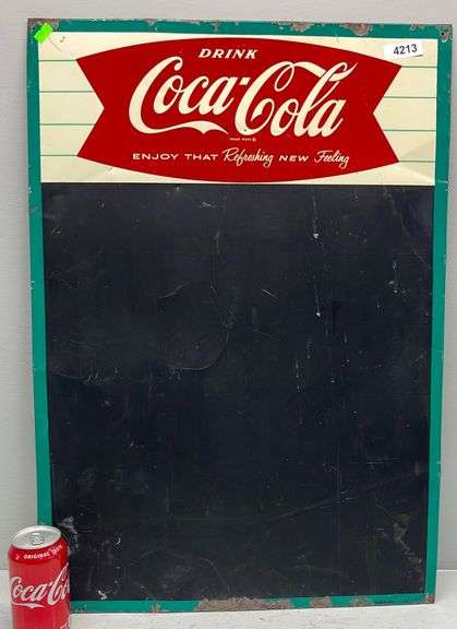 Vintage Coca-Cola metal chalkboard advertising sign - Dixon's Auction ...