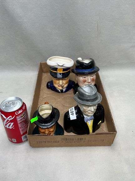 4 Vintage English toby mugs and pitchers - Dixon's Auction at Crumpton