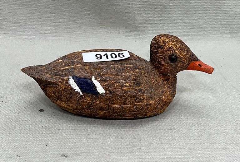 George Torbert miniature duck carving - Dixon's Auction at Crumpton