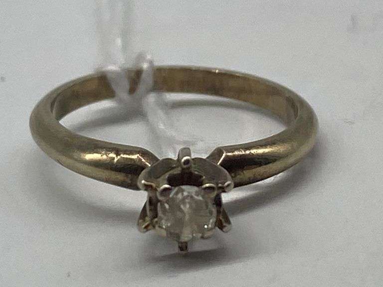 14kt Gold Diamond Ring 2.4g, stone chipped extensively - Dixon's ...