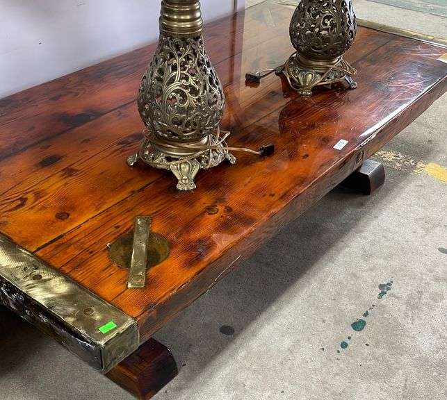 Liberty Ship hatch cover coffee table - Dixon's Auction at Crumpton