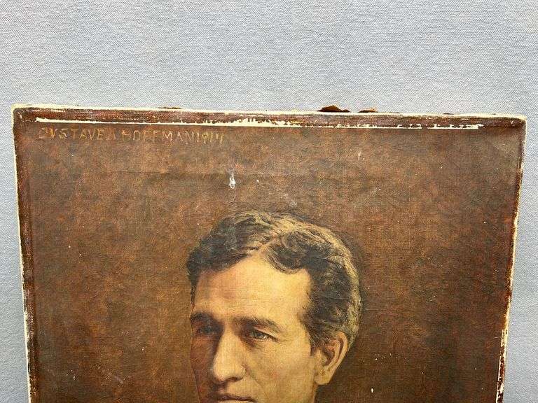 Gustave Hoffman 1914 oil on canvas portrait painting - Dixon's Auction ...