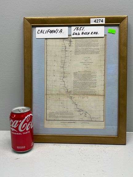 1851 California Gold Rush-era map - Dixon's Auction at Crumpton