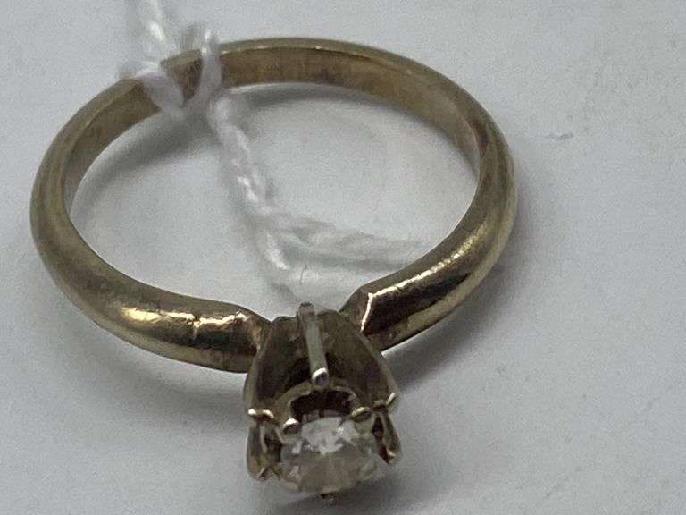 14kt Gold Diamond Ring 2.4g, stone chipped extensively - Dixon's ...