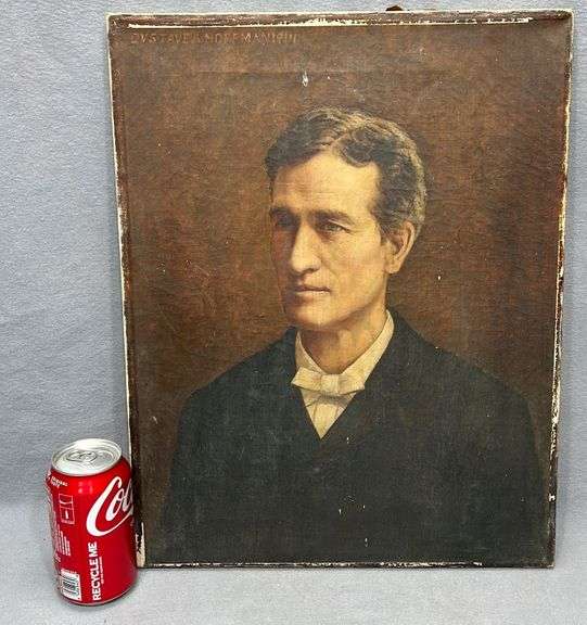 Gustave Hoffman 1914 oil on canvas portrait painting - Dixon's Auction ...