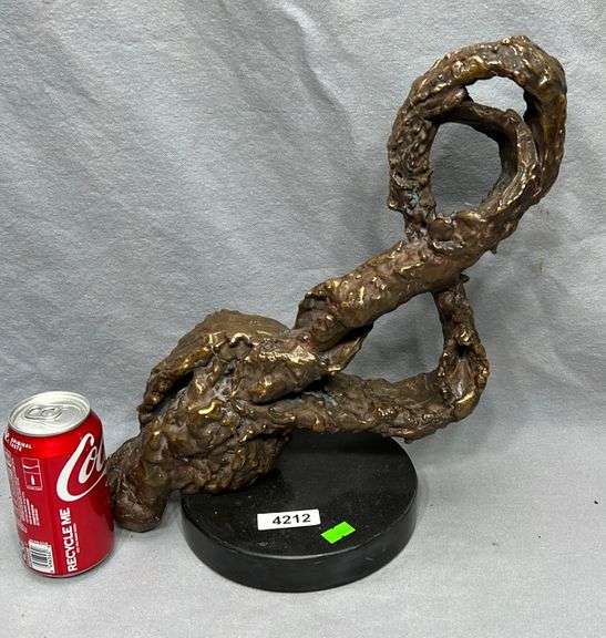 Carey Boone Nelson abstract bronze sculpture w/ booklet - Dixon's ...