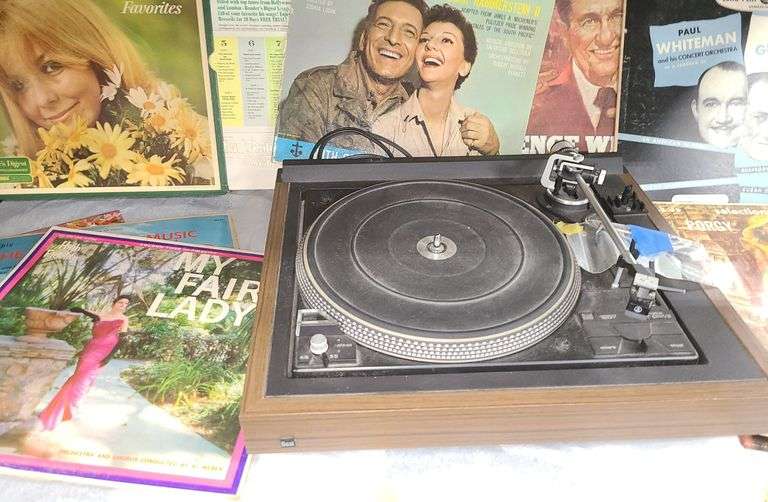 Lot Vintage Record Albums + Dual Record Player - Dixon's Auction at ...