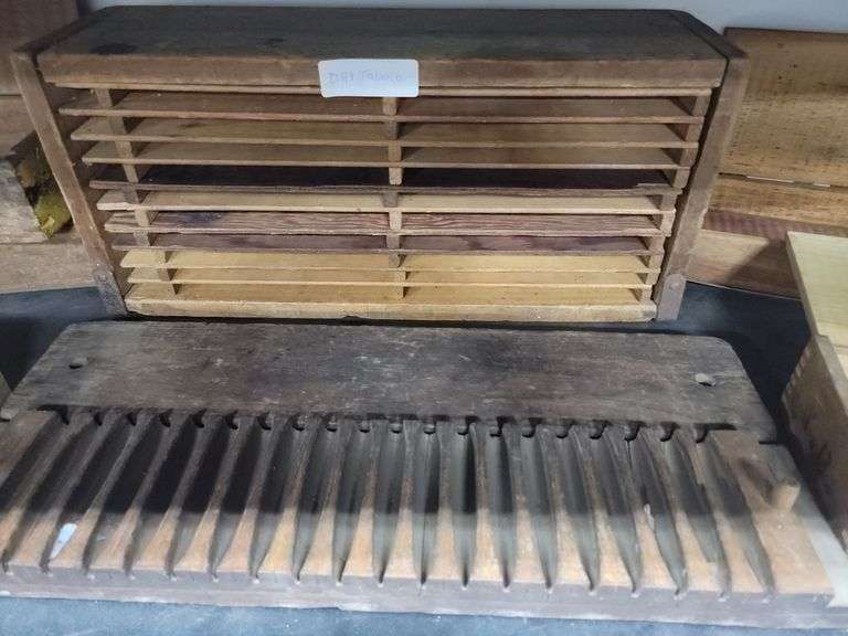 Lot Antique Cigar Press, Boxes, Tobacco Drying Rack Etc - Dixon's ...