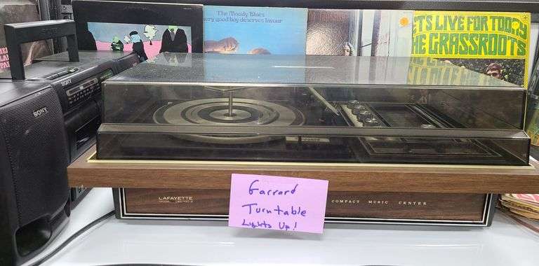 Lot Vintage Sony CFS-1055 Boombox, Garrard Record Player, + Records ...