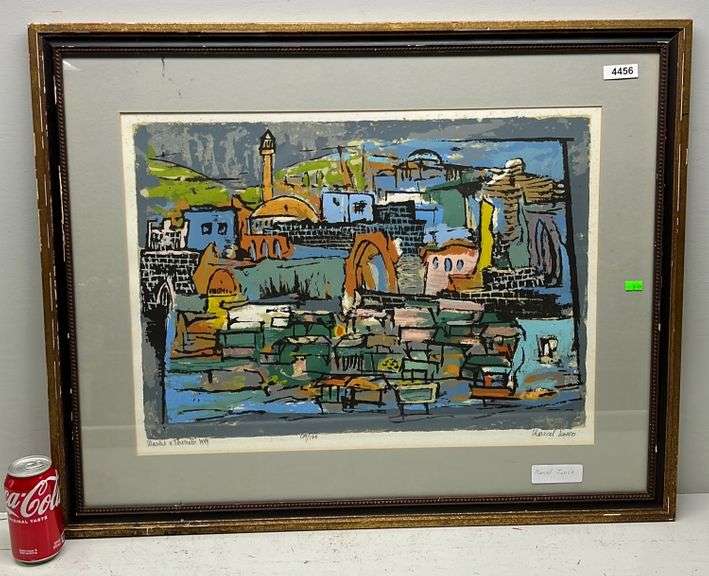 Marcel Janco artist-signed print - Dixon's Auction at Crumpton
