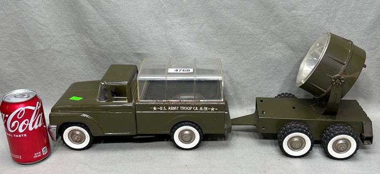 Vintage Structo US Army Troop Carrier w/ light - Dixon's Auction at ...