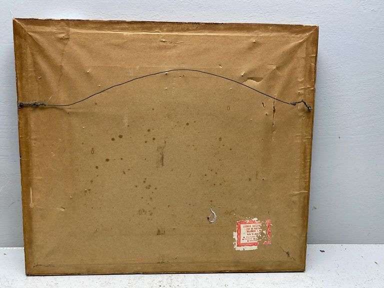 Edward Rosenfeld oil on board fishing dock painting - Dixon's Auction ...