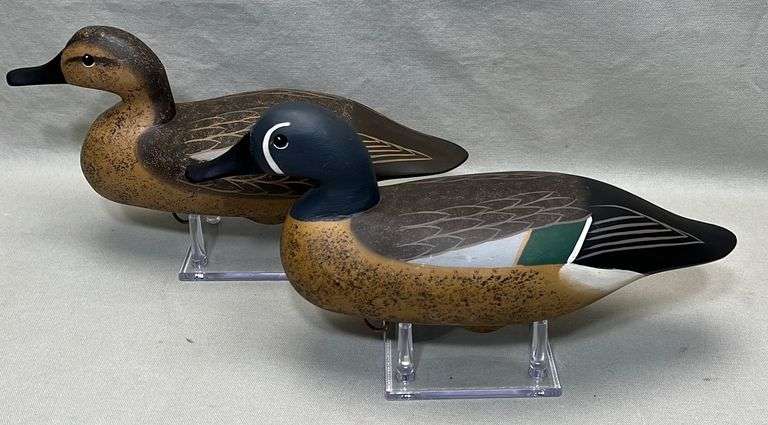 Pair Craig Trostle blue-winged teal duck decoys - Dixon's Auction at ...