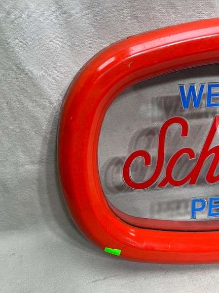 Vintage Schaefer lighted advertising sign - Dixon's Auction at Crumpton