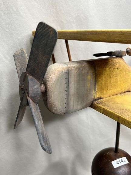 Folk art wooden Snoopy airplane weathervane - Dixon's Auction at Crumpton