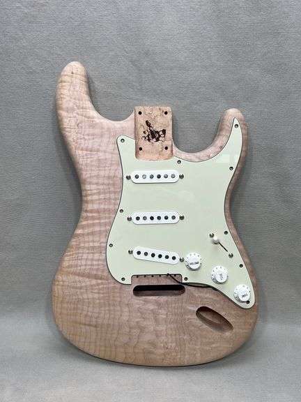 Unfinished Warmoth Strat body with loaded pickguard - Dixon's Auction ...