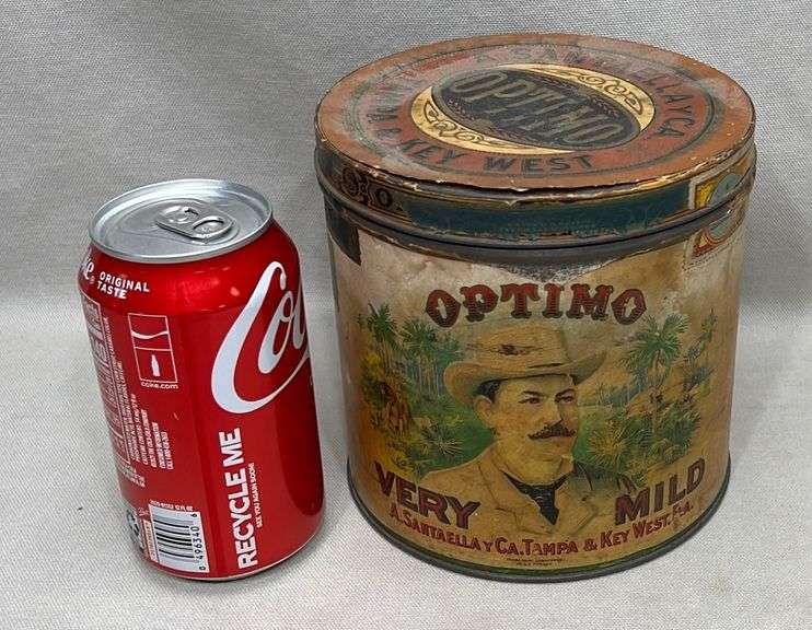 Antique Optimo tobacco tin - Dixon's Auction at Crumpton