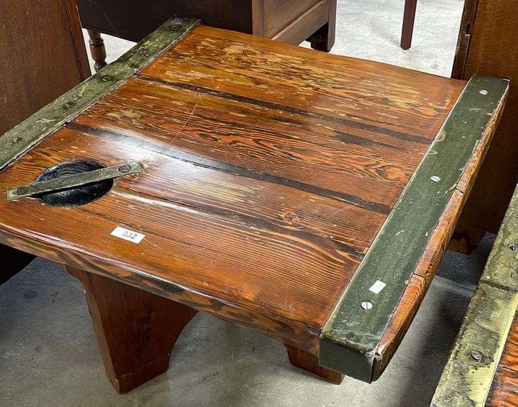 Liberty ship hatch cover end table - Dixon's Auction at Crumpton