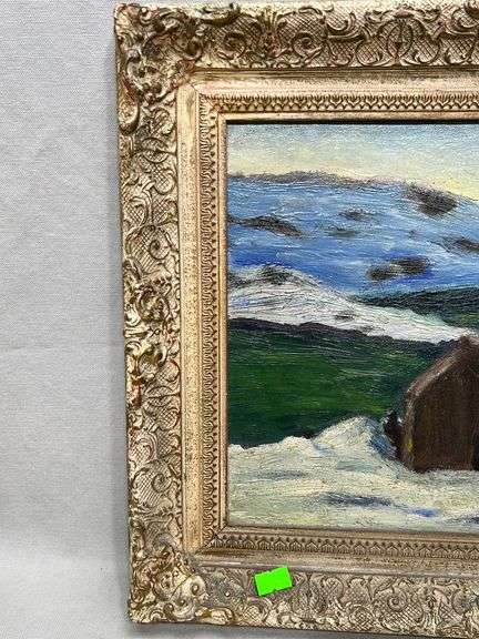 Vintage impressionist painting of coastal scene signed lower right ...