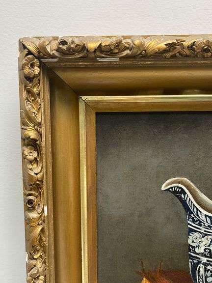 Antique American folk art still life painting - Dixon's Auction at Crumpton