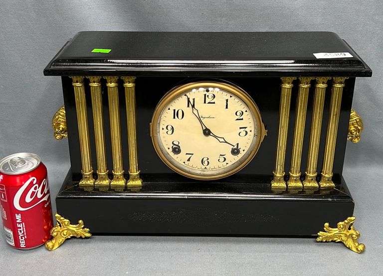 Antique Ingraham ebonized mantle clock - Dixon's Auction at Crumpton
