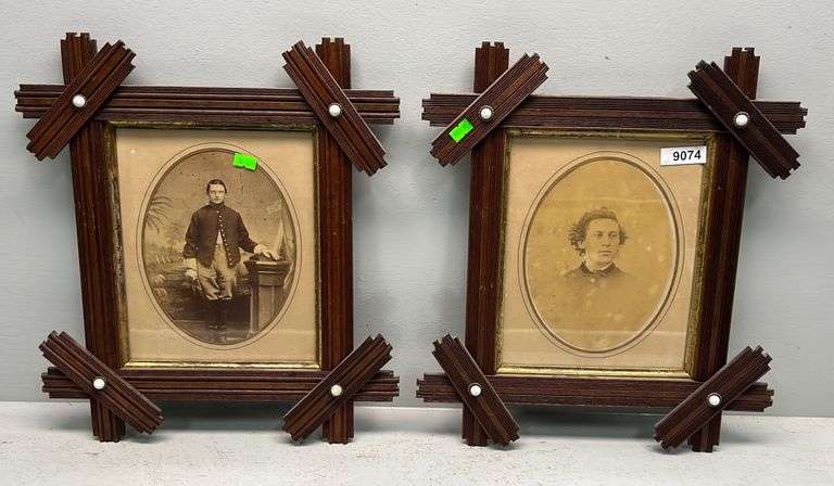 (2) Framed Civil War Soldier Portraits in Antique Frames - Dixon's ...
