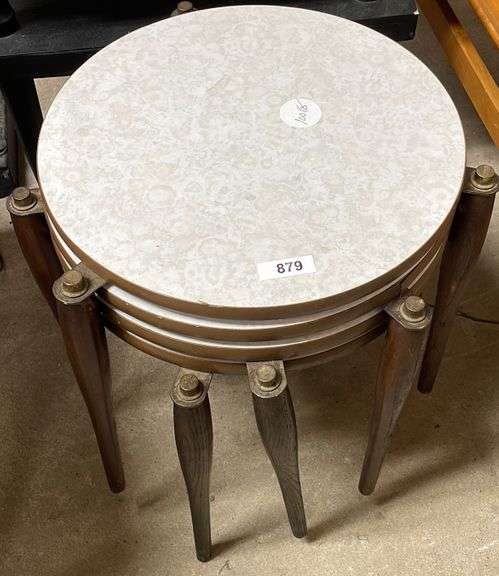 MCM stacking tables - Dixon's Auction at Crumpton