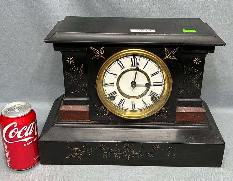Antique Ansonia cast iron mantle clock - Dixon's Auction at Crumpton