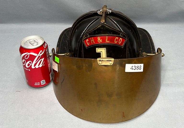 Antique Cairns & Brother leather fire helmet - Dixon's Auction at Crumpton
