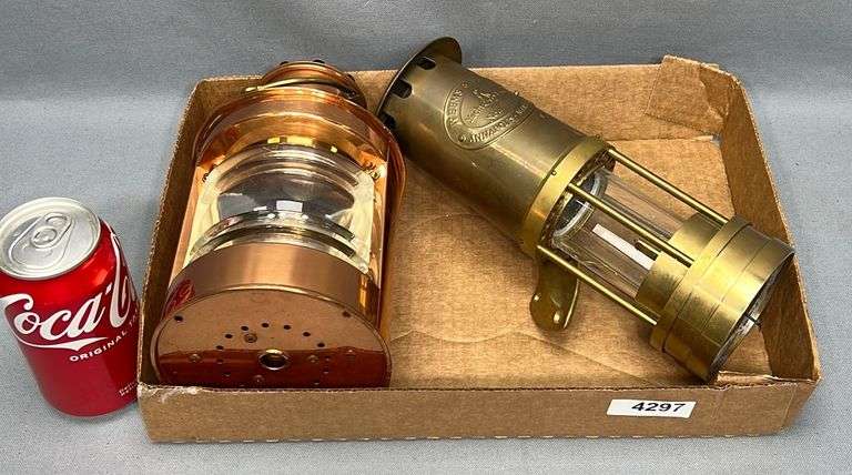 2 Reproduction brass and copper lanterns - Dixon's Auction at Crumpton