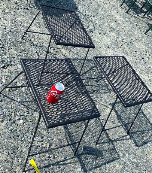 3 mcm style wrought iron tables - Dixon's Auction at Crumpton