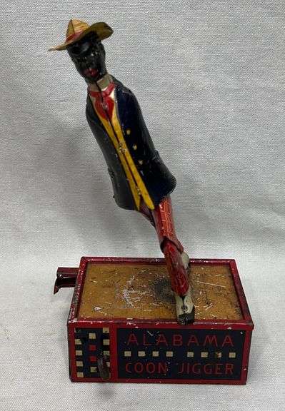 Lehmann Jim Crow-era tin wind-up dancer toy - Dixon's Auction at Crumpton