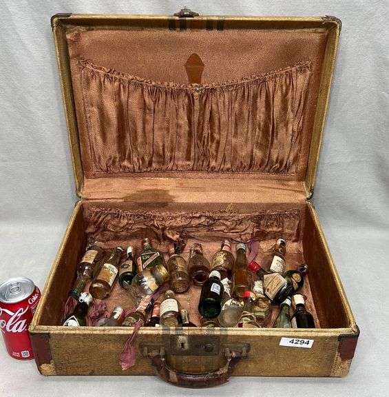 Vintage suitcase full of miniature liquor bottles - Dixon's Auction at ...
