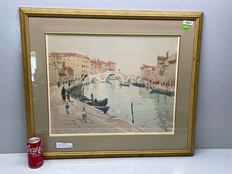 Mykola Vasyl Krychevsky watercolor painting - Dixon's Auction at Crumpton