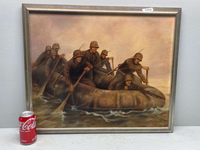 Painting of WWII commandos - Dixon's Auction at Crumpton