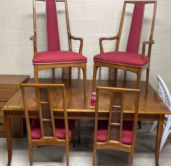 MCM dining table and six chairs - Dixon's Auction at Crumpton