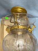Antique cut glass hurricane light fixture-electrified - Dixon's Auction ...