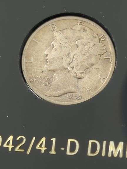1942-D 42 Over 41 Mercury dime - Dixon's Auction at Crumpton