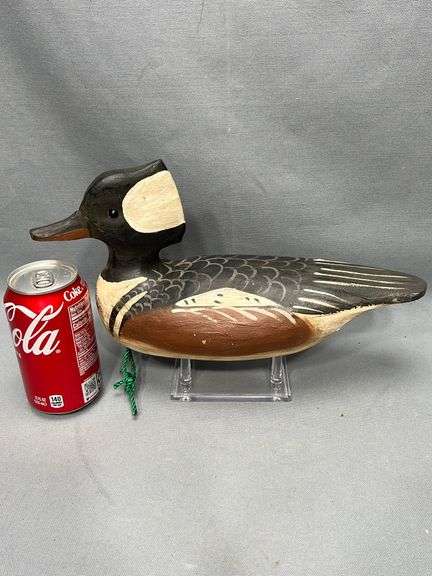 Jimmy Bowden 2014 hooded merganser duck decoy - Dixon's Auction at Crumpton