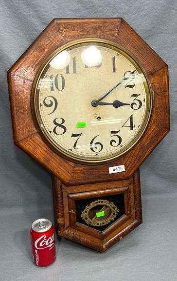Antique Ansonia oak wall regulator clock - Dixon's Auction at Crumpton