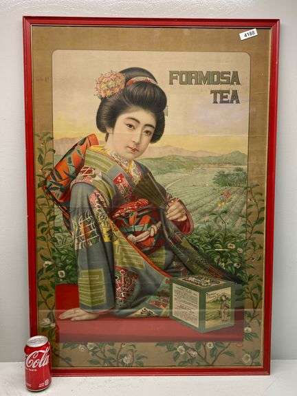 Antique tea advertising print - Dixon's Auction at Crumpton