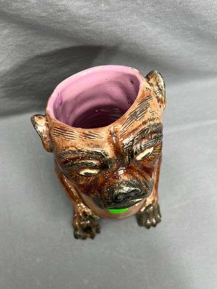 Antique majolica dog pitcher - Dixon's Auction at Crumpton