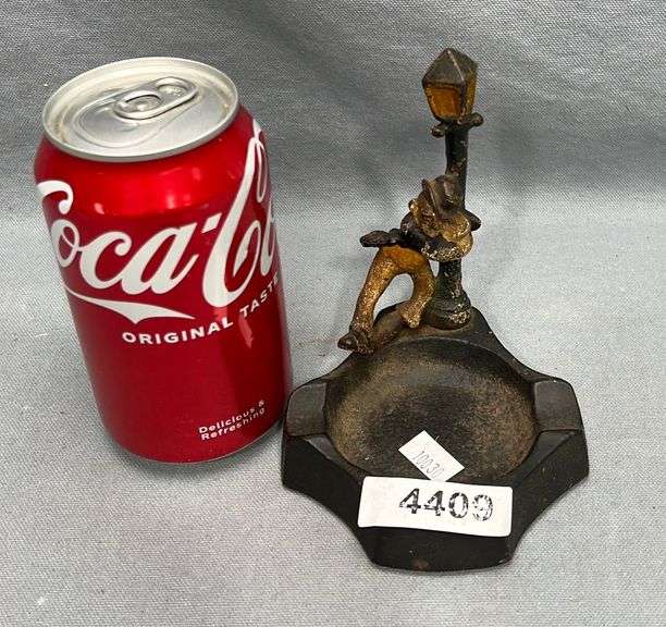 Vintage cast iron drunk ashtray - Dixon's Auction at Crumpton