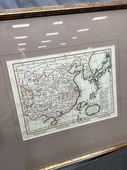 3 Antique colored maps in frames - Dixon's Auction at Crumpton