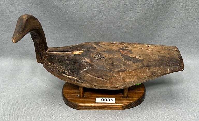 Folk art Native American Indian duck decoy, found on a lake in Upstate ...