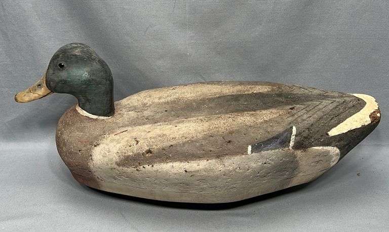 Roger Everett 1974 cork mallard duck decoy - Dixon's Auction at Crumpton