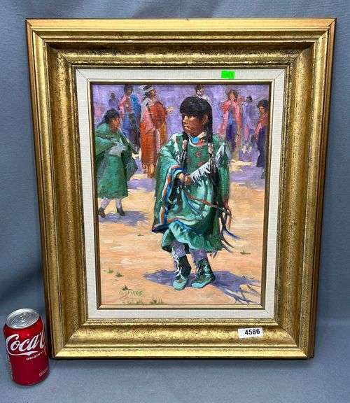 Doris Spire oil painting of Native American child - Dixon's Auction at ...