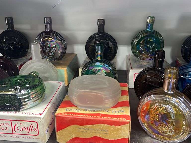 Lot of Wheaton Glass Presidential Bottles - Dixon's Auction at Crumpton