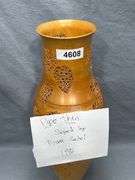 Frank Sudol pierced treen vase - Dixon's Auction at Crumpton